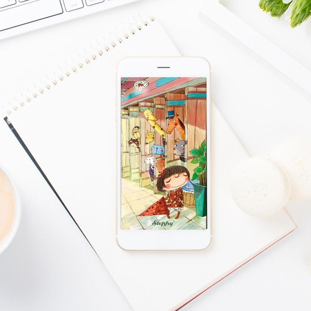 "Cute STEPHY - Keep Go on " Free iPhone wallpaper download – stephydesignhk